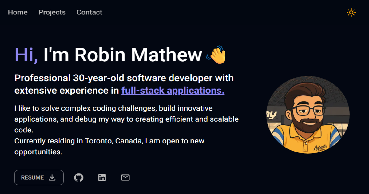Robin Mathew | Full Stack Developer